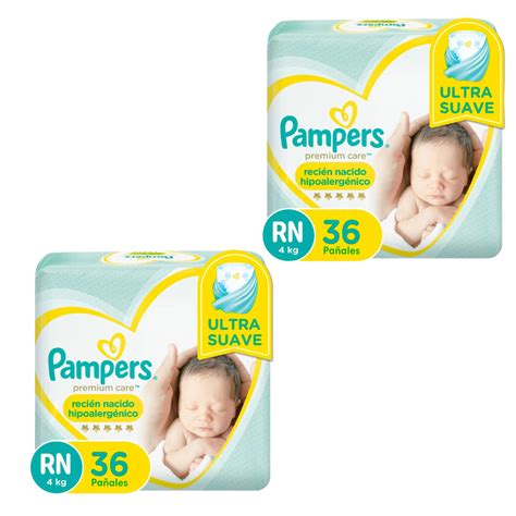 2 Pampers Premium Rn X36 Pañalera Delta