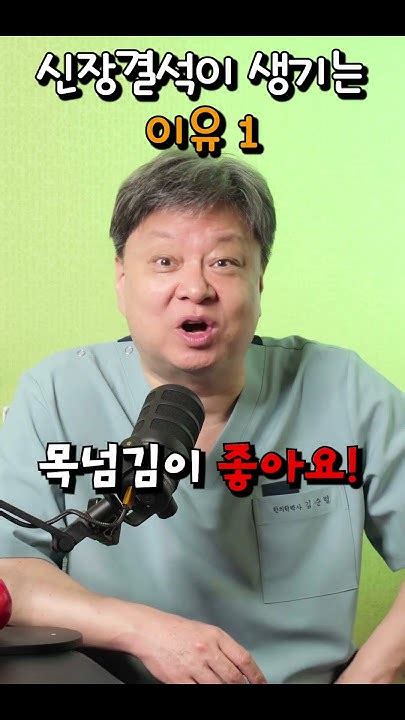 신장에 돌 결석이 생기는 이유 첫번째 Youtube