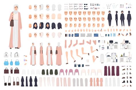Stylish Young Girl Creation Set Or Diy Kit Vector Image