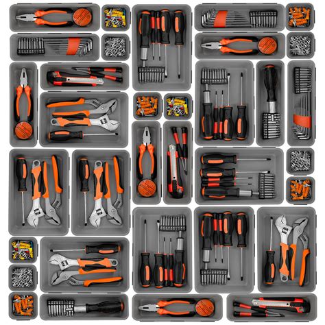Beekbing 34 Pack Tool Box Organizer Tray Divider Set Desk Drawer