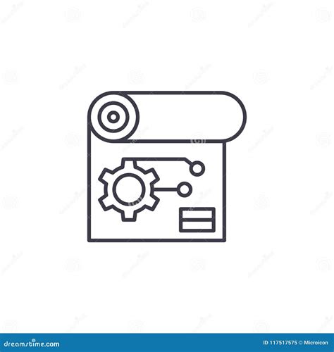 Engineering Scheme Linear Icon Concept Engineering Scheme Line Vector