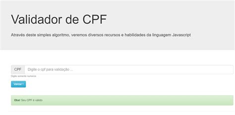 GitHub shirleynoliveiraa validador de cpf Utilizando JS para criar uma lógica simples para