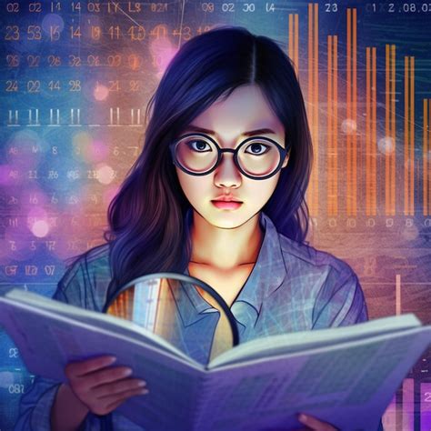 A Girl Reading A Book With The Word The Word On The Bottom Premium Ai Generated Image