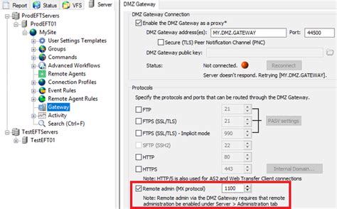 Remote Administration Through Dmz Gateway