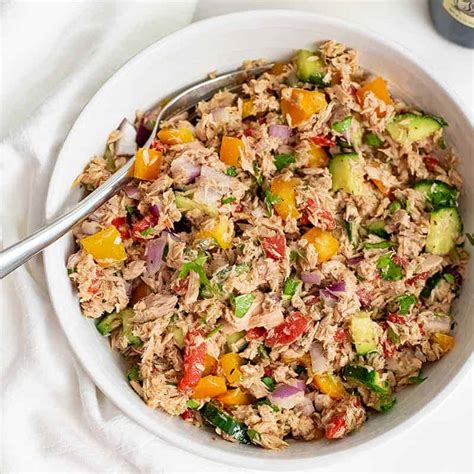 Mediterranean Tuna Salad No Mayo 5 Minute Meal Bites Of Wellness
