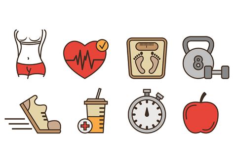 Icons Of Slimming And Health 139165 Vector Art At Vecteezy