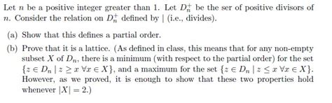 Solved Let N Be A Positive Integer Greater Than 1 Let D N