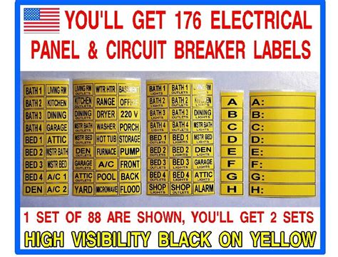 176 Circuit Breaker Electrical Panel Box Labels Easy To See All Your