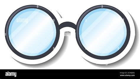 A Sticker Template With A Round Shape Glasses Illustration Stock Vector