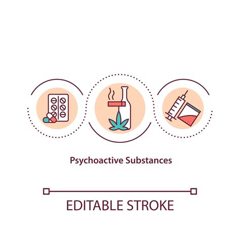 Icono Del Concepto De Sustancias Psicoactivas Drogas Ilícitas Rehabilitación De Adicciones