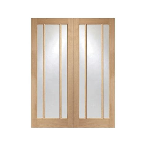 Worcester Internal Oak Rebated Door Pair With Clear Glass 1981 X 1524