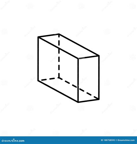 Geometric Shapes Cuboid Icon Simple Line Outline Vector 3d Figures