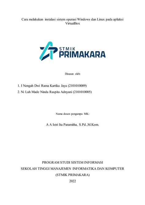 Cara Melakukan Instalasi Sistem Operasi Windows Dan Linux Docx