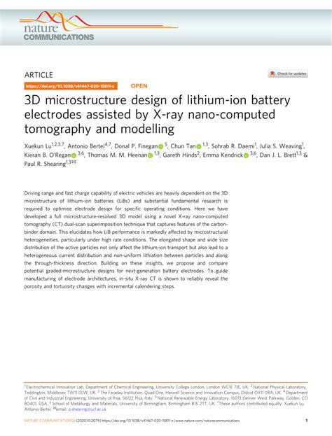 Pdf 3d Microstructure Design Of Lithium Ion Battery Electrodes Assisted By X Ray Nano Computed