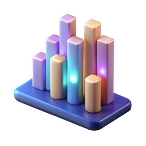 3D Render Glowing Bar Chart Abstract Background 55387651 PNG