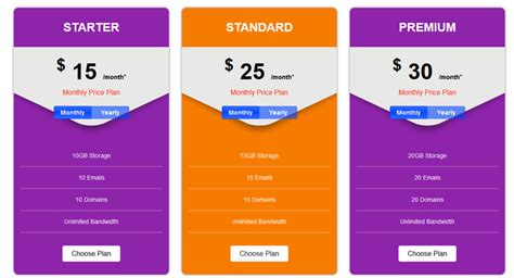 Pricing Responsive Css3 Pricing Table By Mgscoder Codecanyon