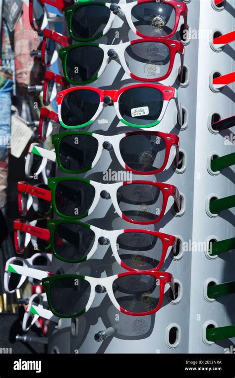 Italy Rome Italian Flag Themed Sunglasses For Sale At A Street Vendor