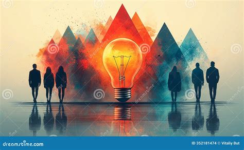 Artwork Showcases Abstract Light Bulb Integrated Geometric Patterns Bright Colors And Sharp