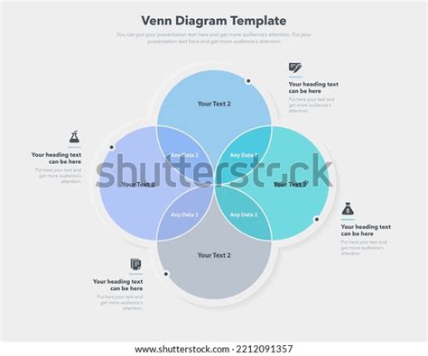 Venn Diagram Template Four Ways Place Stock Vector Royalty Free Shutterstock