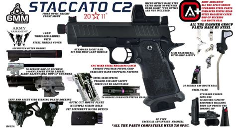 Staccato Licensed C2 Compact 2011 Gas Blowback T8 Airsoft Pistol R612a