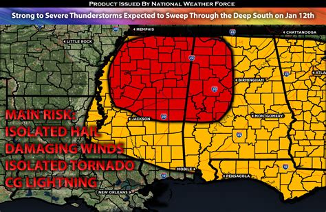 Strong To Severe Thunderstorms Expected To Sweep Through The Deep South