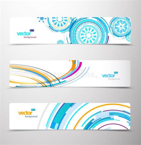 Set Of Abstract Colorful Headers Stock Vector Illustration Of Creative Light 91307226
