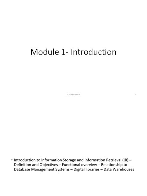 Module 1 Introduction Pdf Databases Information Retrieval