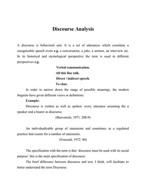 Discourse Analysis Ppt Ppt