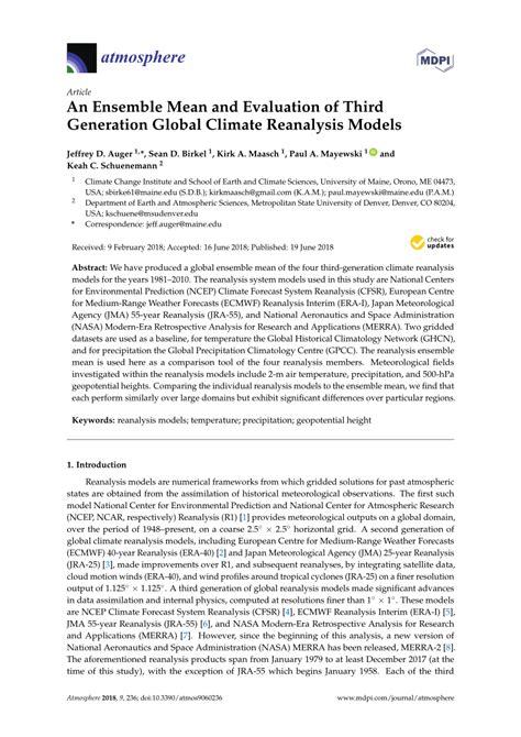 Pdf An Ensemble Mean And Evaluation Of Third Generation Global Climate Reanalysis Models