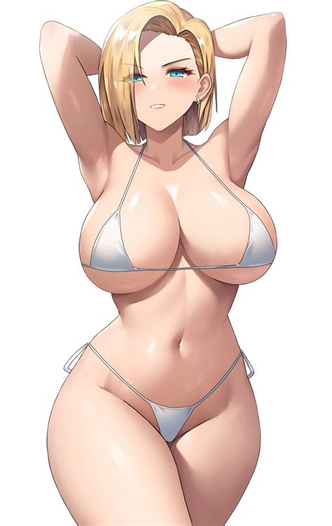 Rule 34 1girls Absurdres Alternate Version Available Android 18 Armpits Arms Up Big Breasts