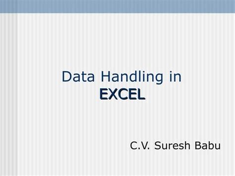 Excel Pivot Tables Ppt
