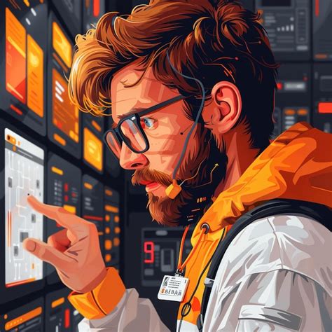 Web Developer Devops Engineer In A Cybersecurity Clipart Premium Ai Generated Image