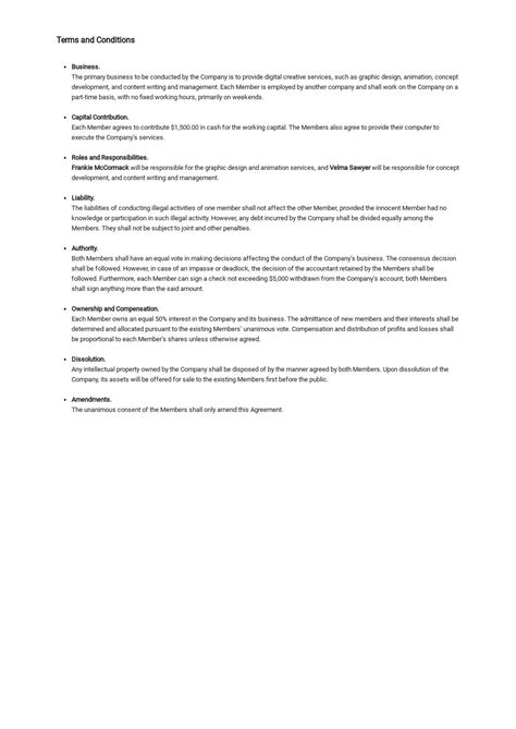 Startup Operating Agreement Template