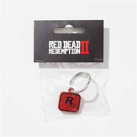 Black On Red Rockstar Games Logo Keychain Rockstar Store