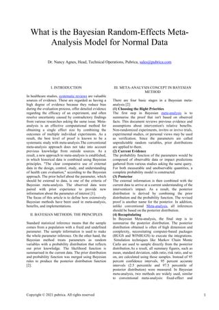 Bayesian Random Effects Meta Analysis Model For Normal Data Pubrica Pdf