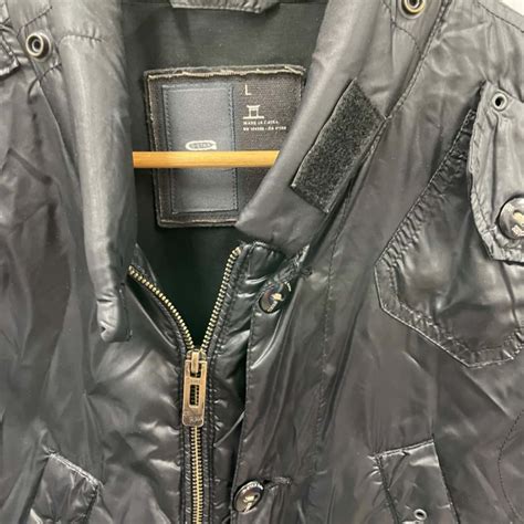 Mens Size L Front Zipper Black Jackets