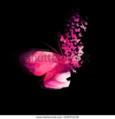 Pink Paint Butterfly Abstract Mosaic Butterflies Stock Vector Royalty