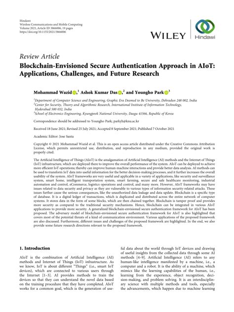Pdf Blockchain Envisioned Secure Authentication Approach In Aiot