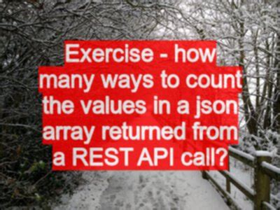 Exercise How Many Ways To Count The Values In A Json Array Returned From A REST API Call