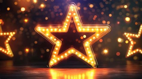 Star Orange Retro Light Background Premium Ai Generated Image