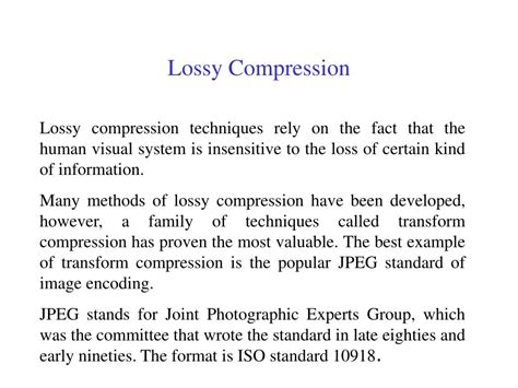 Ppt Lossy Compression Powerpoint Presentation Free Download Id6996636