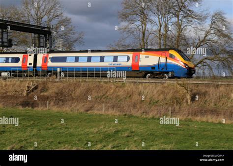East Midlands Trains Class 222 Meridian Passenger Train Travelling