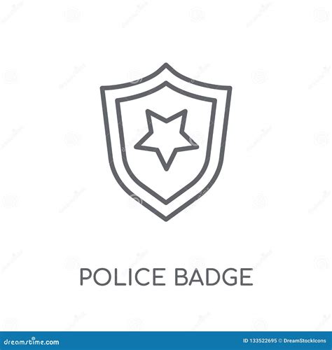 Police Badge Linear Icon Modern Outline Police Badge Logo Conce Stock