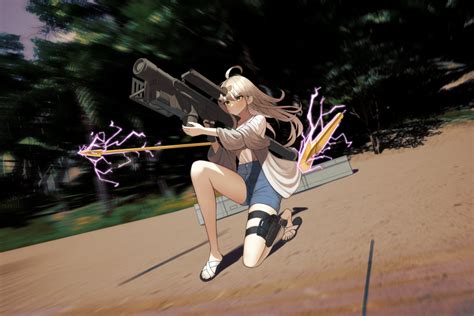 Safebooru 1girl Absurdres Anti Aircraft Anti Aircraft Gun Blonde Hair