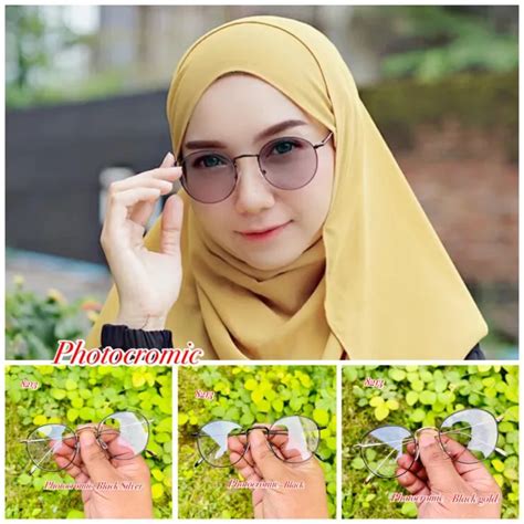 FREE BOX DAN LAP Kacamata Photocromic Wanita Pria Kacamata