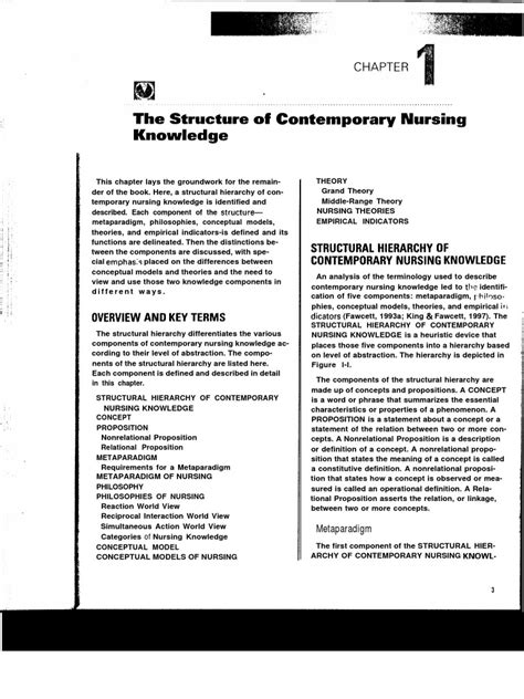 Fawcett Chapter 1 The Structure Of Contemporary Nursing Knowledge