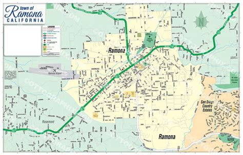 Ramona Street Map San Diego County Ca Otto Maps
