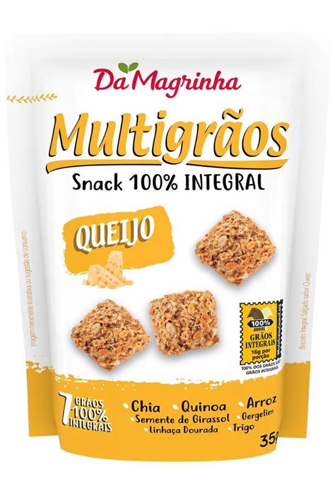 Biscoito Salgado Multigrãos 100 Integral 35g Queijo Da Magrinha
