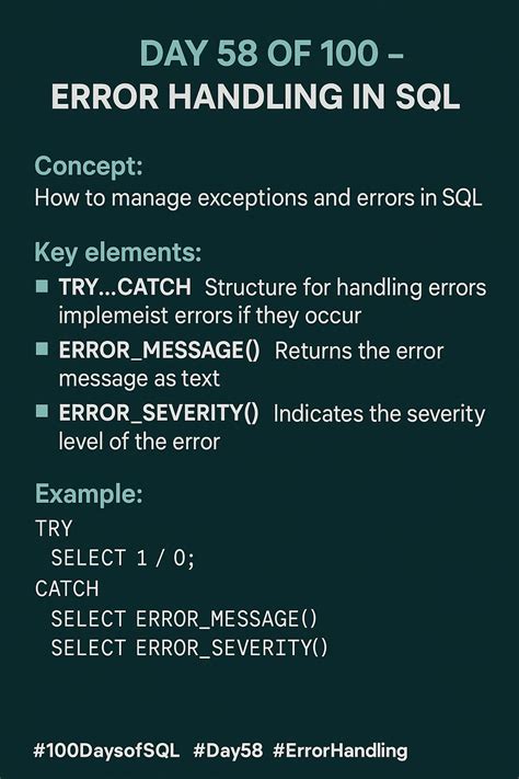 Day 58 Of 100 Error Handling In Sql Chethan Rao