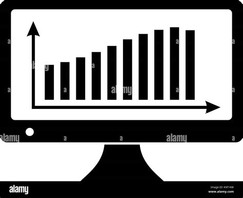 Graph On The Monitor Icon Simple Style Stock Vector Image Art Alamy
